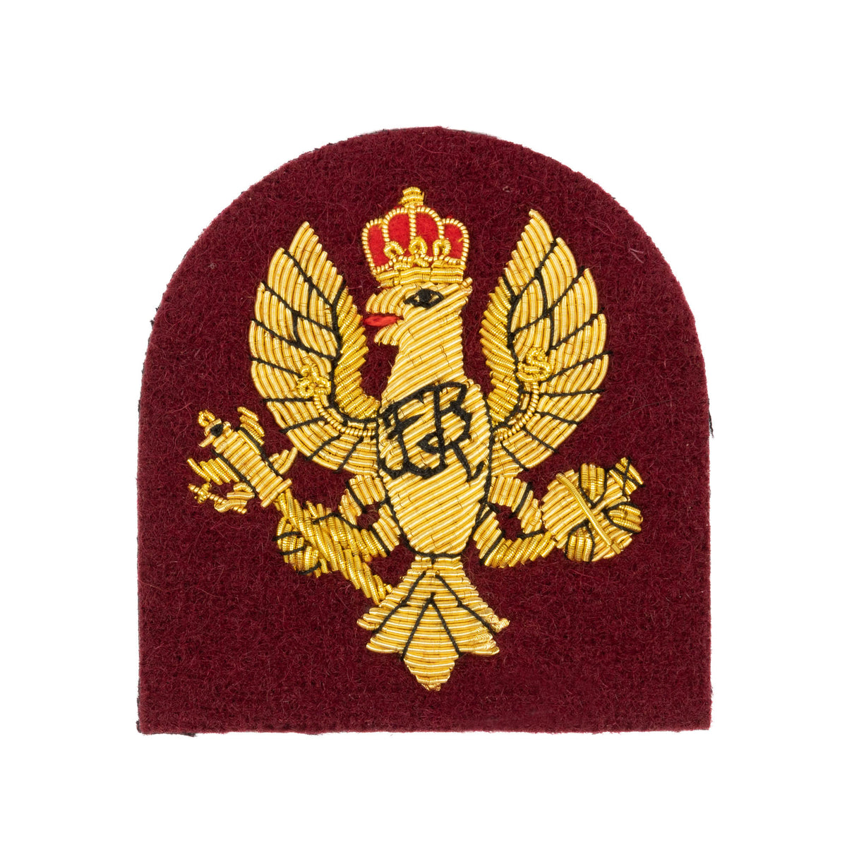 Beret Badge - KRH - Officers Arched B/W on Crimson Backing – Military ...