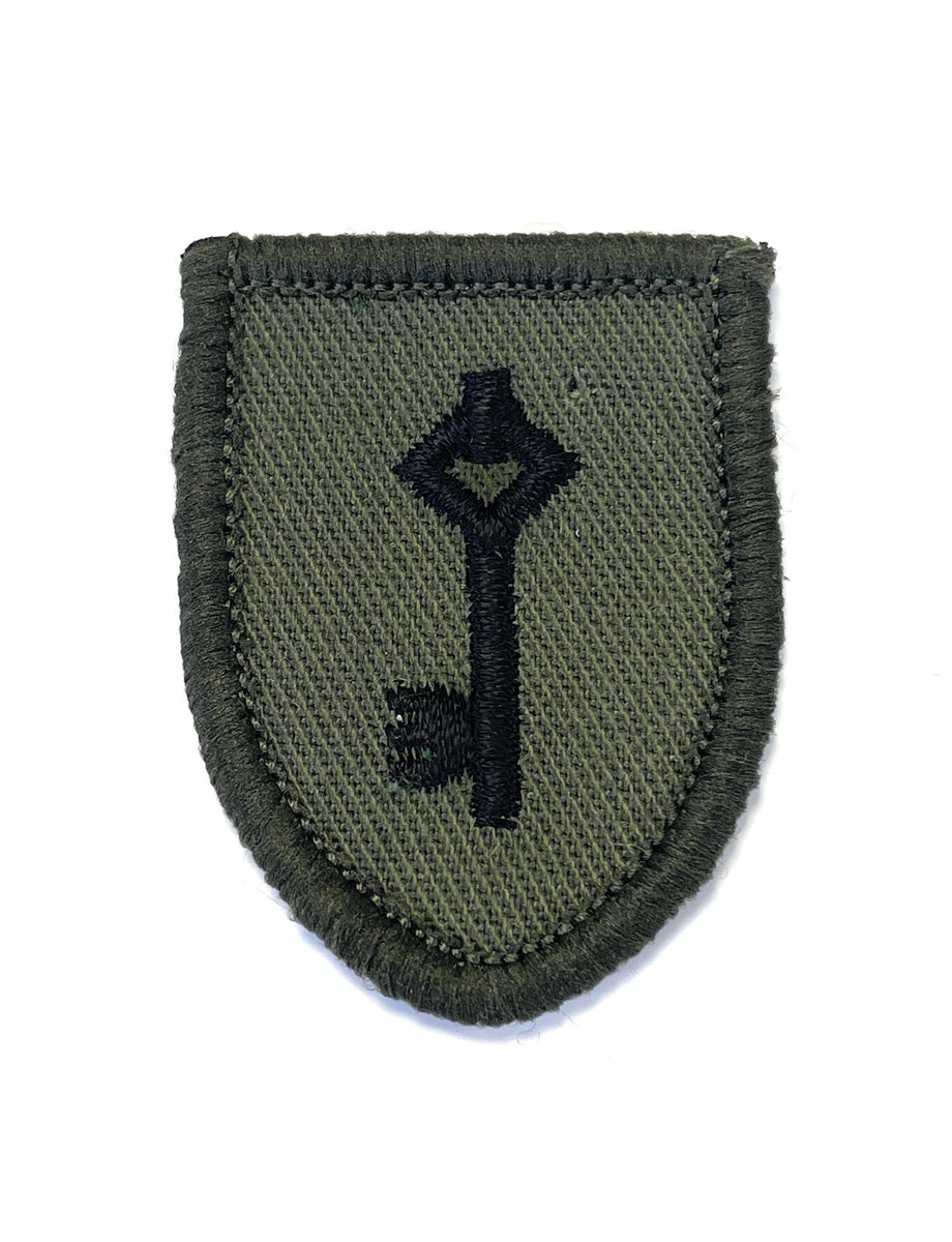 Royal Gibraltar Regiment - Small Shield and Key - Black on Olive - Pac ...