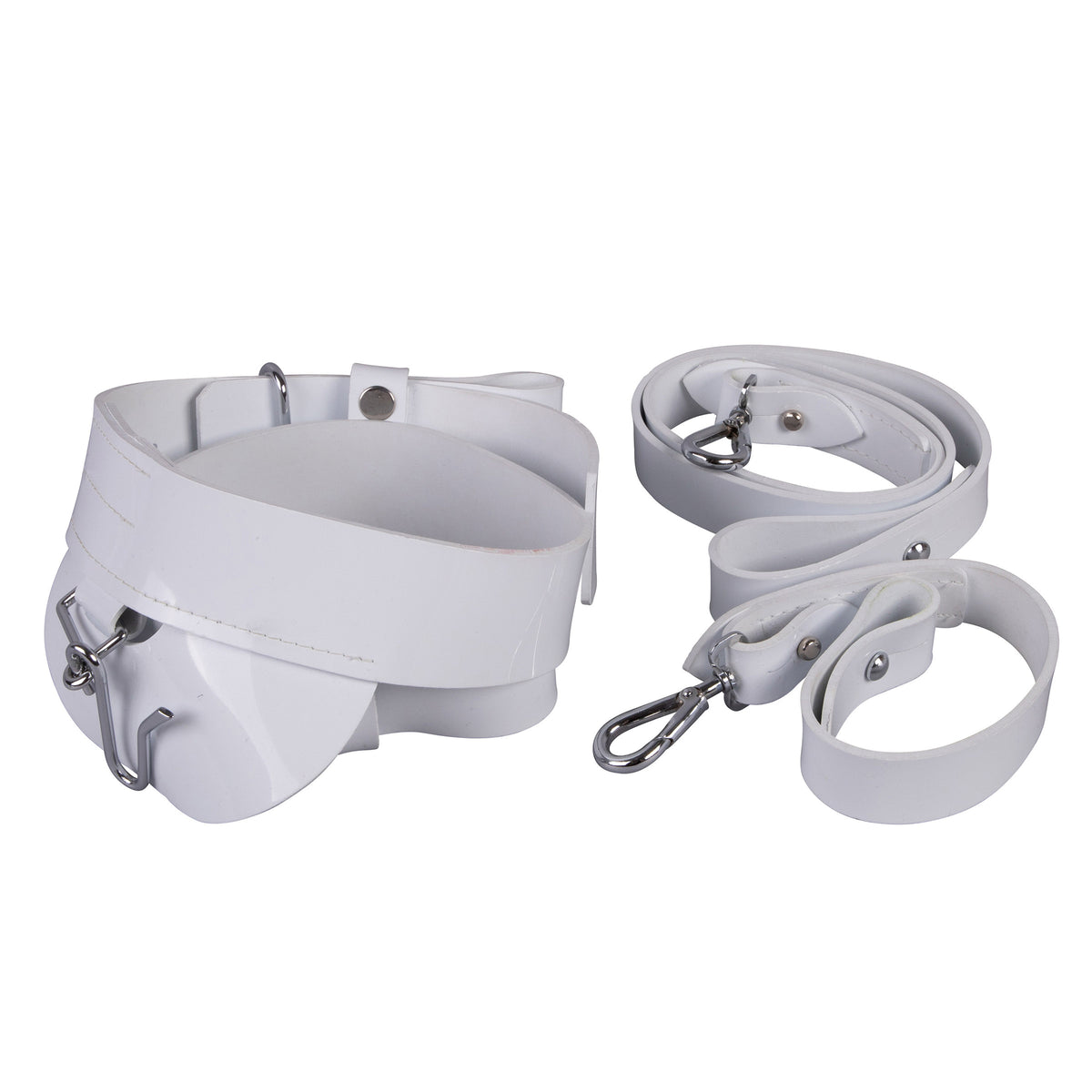 White Gloss PVC, Ceremonial Sword Belt, 45mm width (1 3/4) with Gold f ...