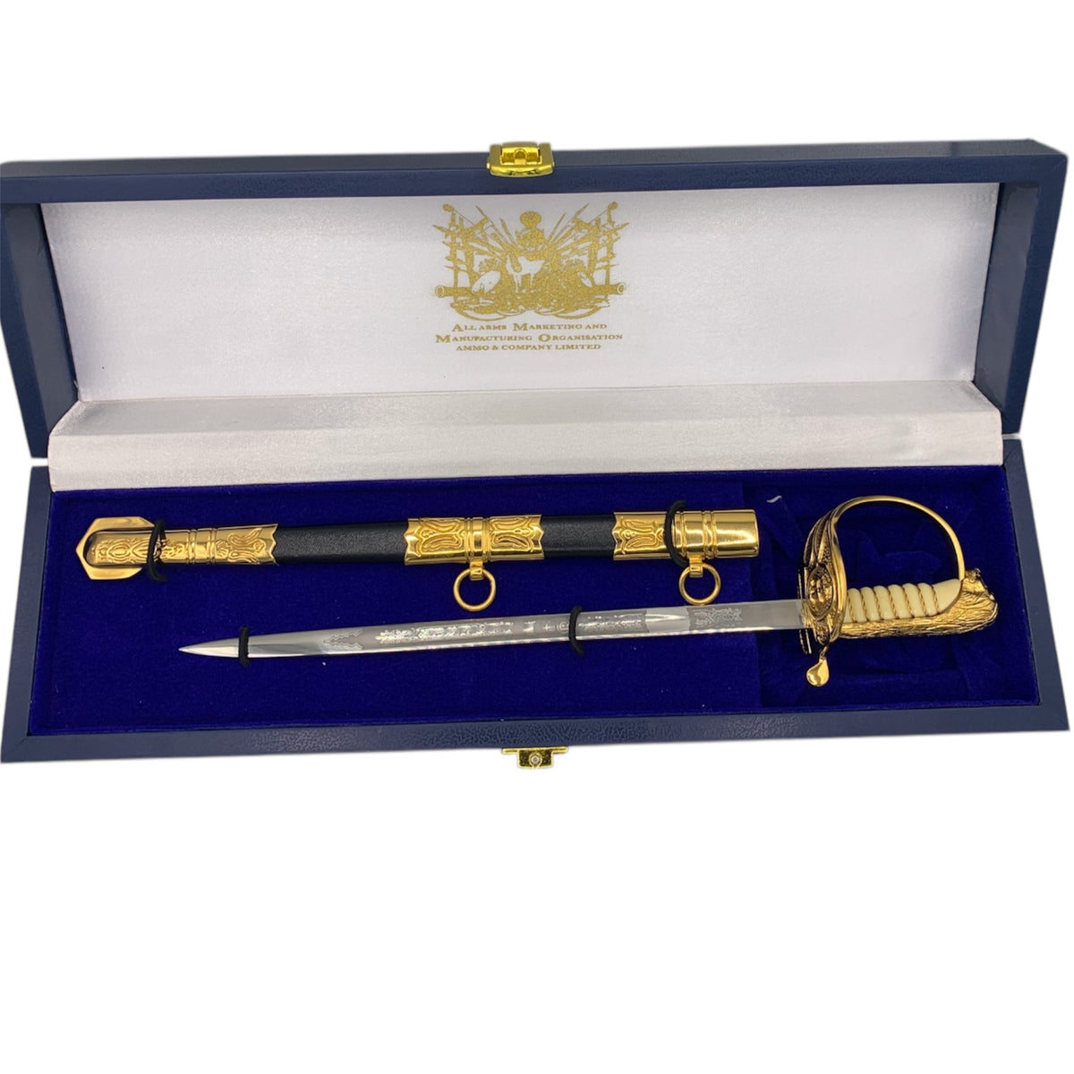 Royal Navy Sword & Scabbard - Miniature - Tudor Crown – Military.Direct